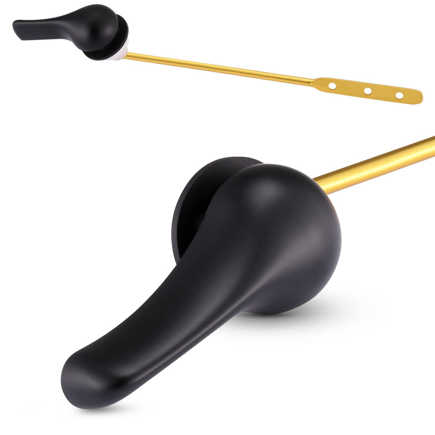 Canomo Matte Black Front Mount Toilet Tank Flush Lever Toilet Plastic Handle Universal with Nut Lock, Fit for Most Front Mount Toilets