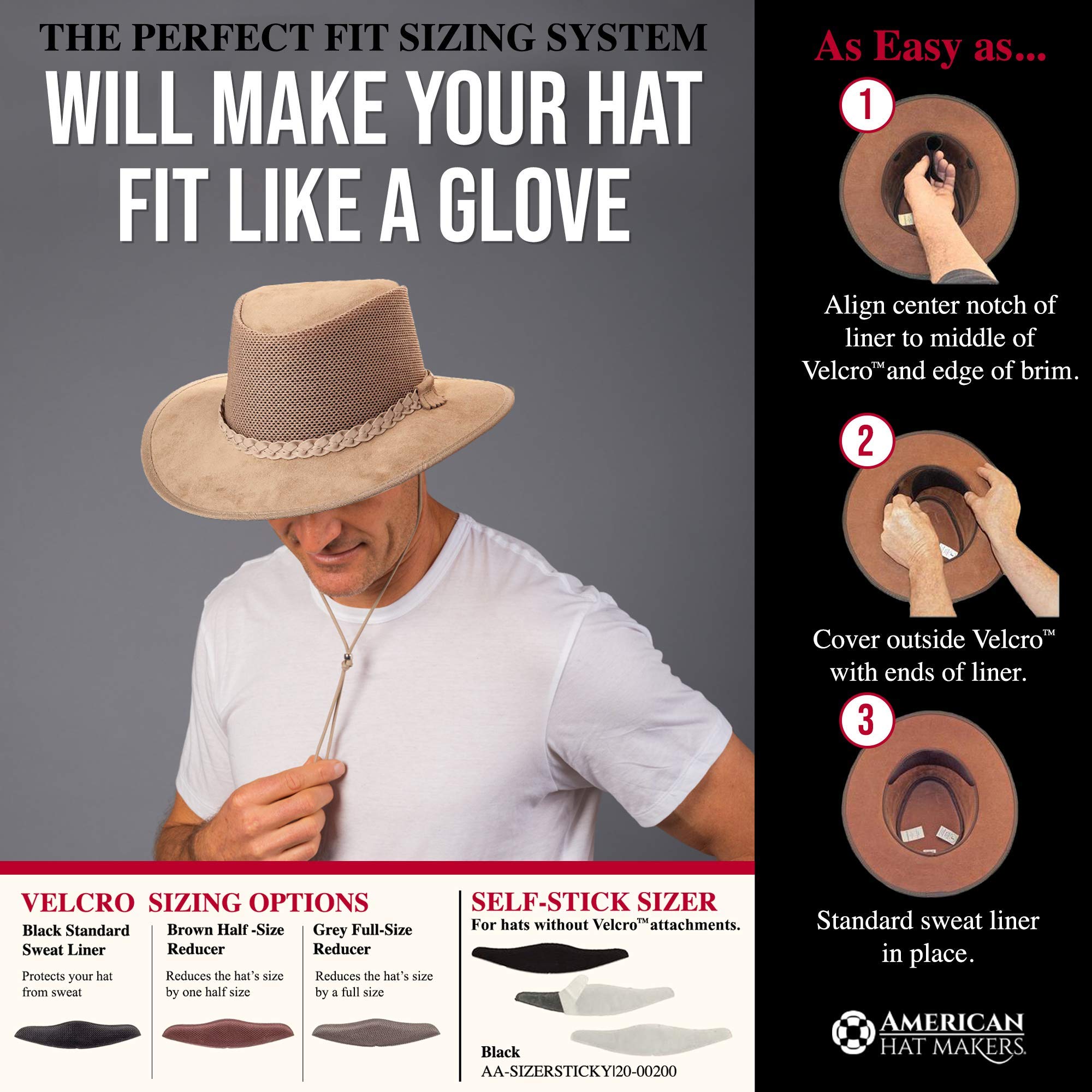 American Hat Makers Breeze Leather and Mesh Sun Hat for Men and Women β Latte, Large