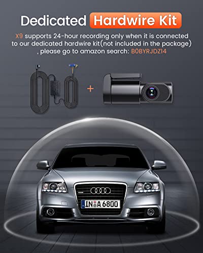 Dash Cam 1080P Car Camera, Dash Camera for Cars, Dash Cam Front with Night Vision, WiFi Car Camera with App, 24h Parking Mode,Motion Detection,Loop Recording, 170°Wide Angle, G-Sensor (X9)