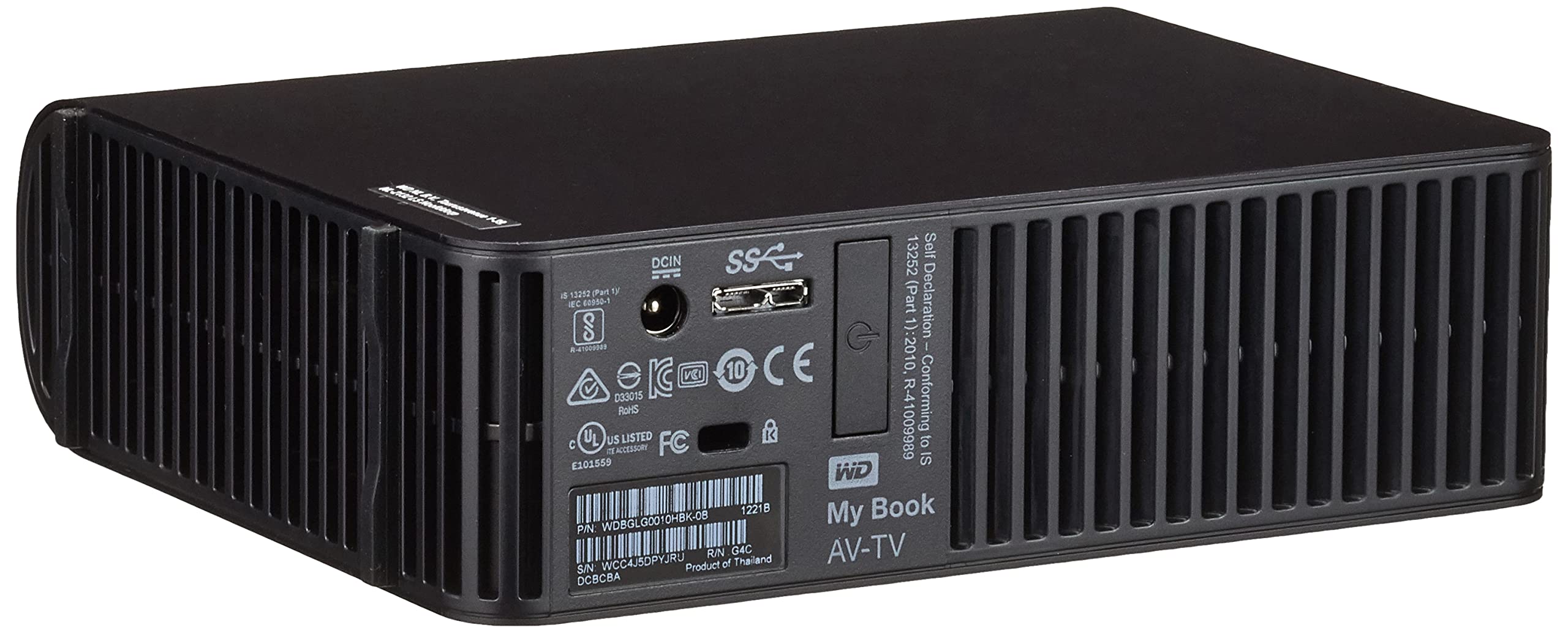 WD MyBook AV-TV WDBGLG0010HBK - Disque dur - 1 to - Externe (de Bureau) - USB 3.0