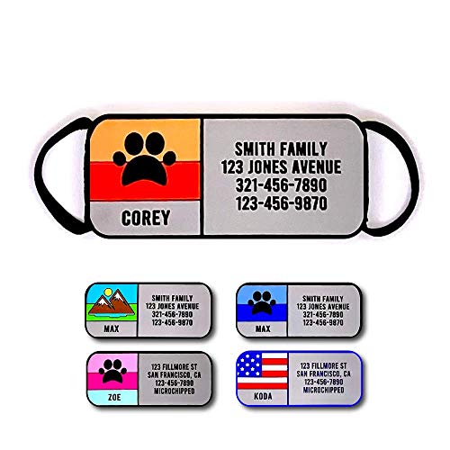 LYP Soundless Slide-On Collar Dog ID Tag - Designer Deep Engraved Silicone – Engraving Will Last - Pet ID Tags, Dog Tags, Cat Tags (Paw - Orange, Large)