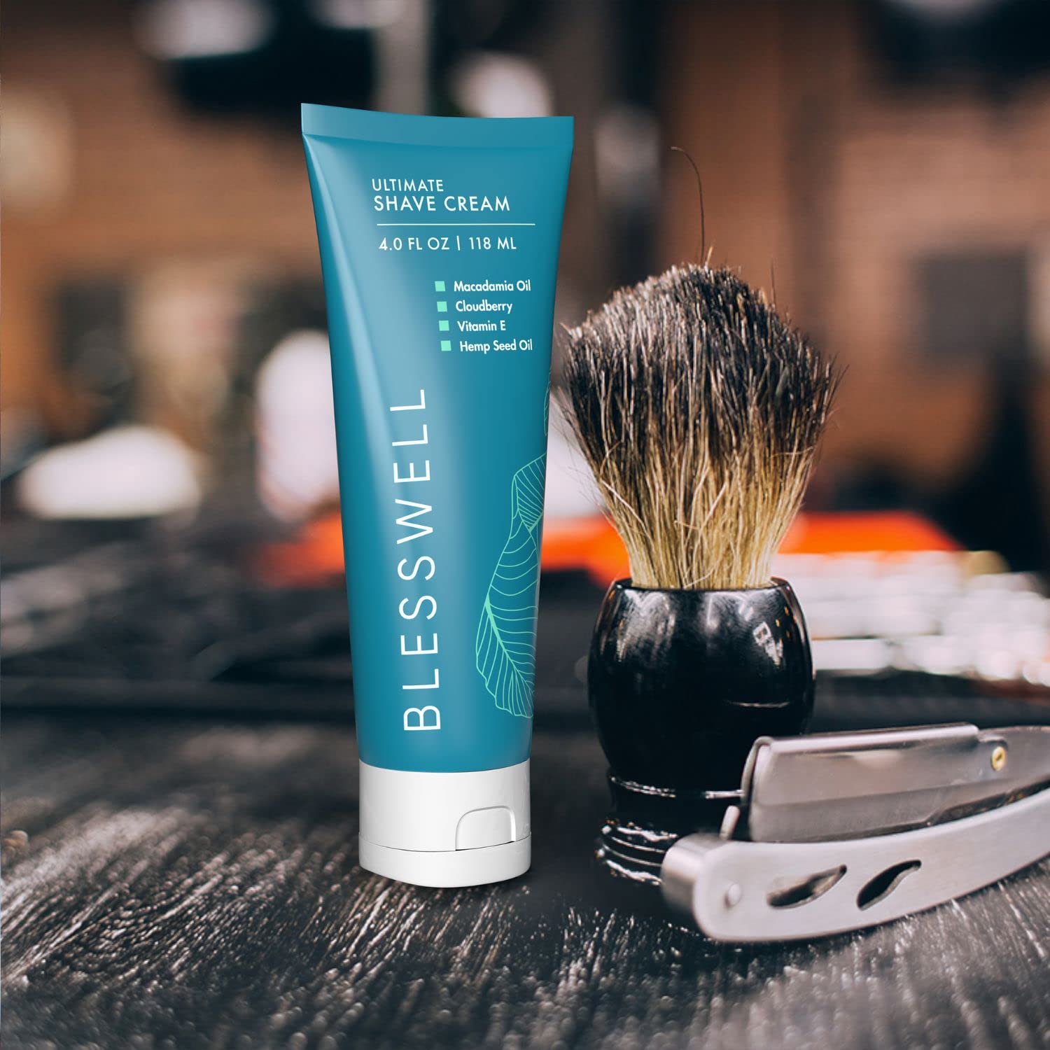 Blesswell Ultimate Shave Cream - Men's Energizing Shaving Cream - For All Skin Types - Skin Moisturizing, Smoothing, Cooling, Freshly Scented (2-Pack)