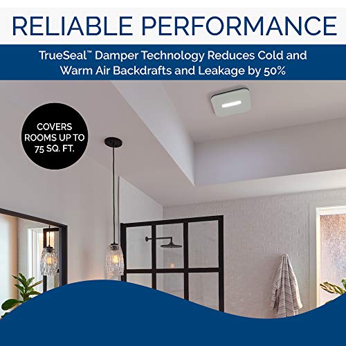 Broan-NuTone AE80LK Ventilation with LED CleanCover and Roomside Installation, ENERGY STAR Certified, 80 CFM, 0.7 Sones, White