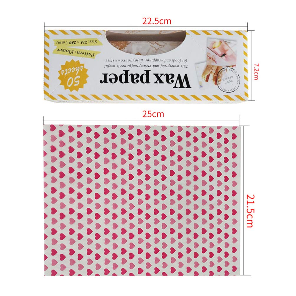 Cabilock 100pcs Wax Paper Sheets Food Picnic Paper Grease Proof Paper Waterproof Dry Paper Liners for BBQs,School Carnivals Baking, Cooking, Frying