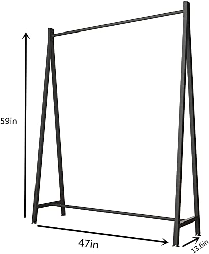DR.IRON Black Metal Clothing Rack, Industrial Clothes Rack with Top Rod Heavy Duty Clothing Rack for Hanging Clothes for Home Bedroom,Clothing Store, Laundry Room