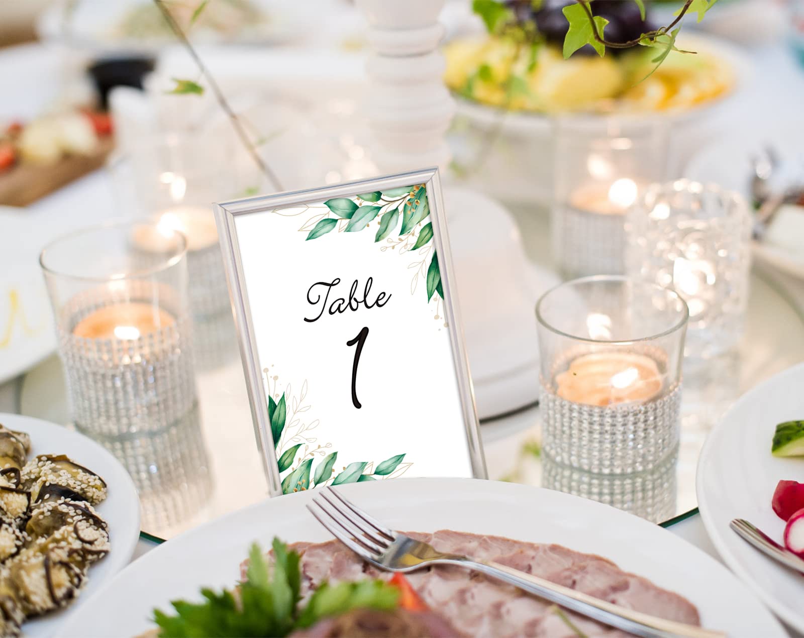 SICOHOME Wedding Table Numbers Cards 1-30 with Head Table Numbers Greenery Table Cards Double Sided Party Table Numbers for Wedding Reception Baby Shower Birthday Bridal Party Anniversary Banquets
