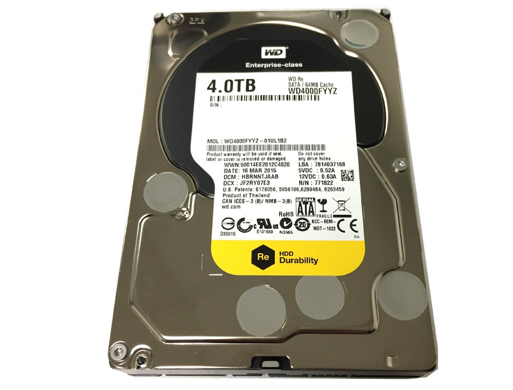 Western Digital WD4000FYYZ ENTERPRISE 4TB 7200RPM 64MB Cache SATA 6.0Gb/s 3.5 internal hard drive