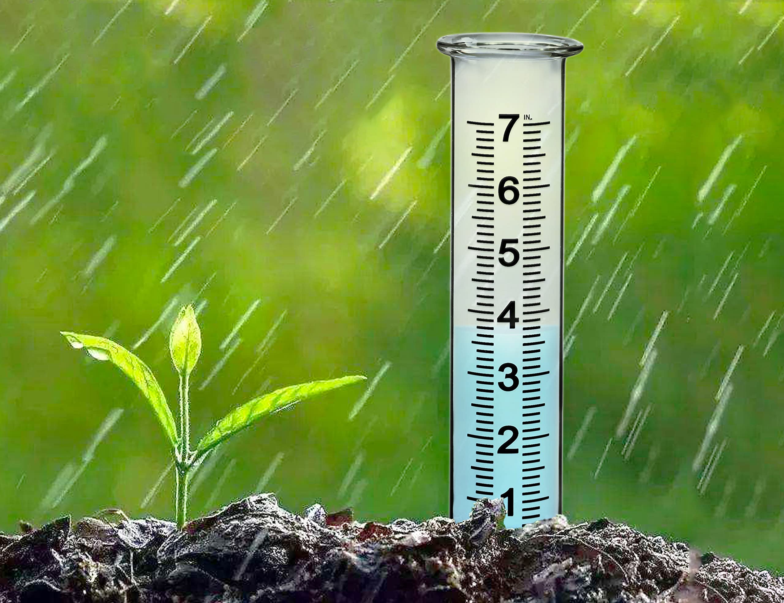 BIUWING 7" Capacity Glass rain Gauge Replacement Tube for Outdoors Yard Garden with Lip, Best Rated, Easy to Read (2 pcs)