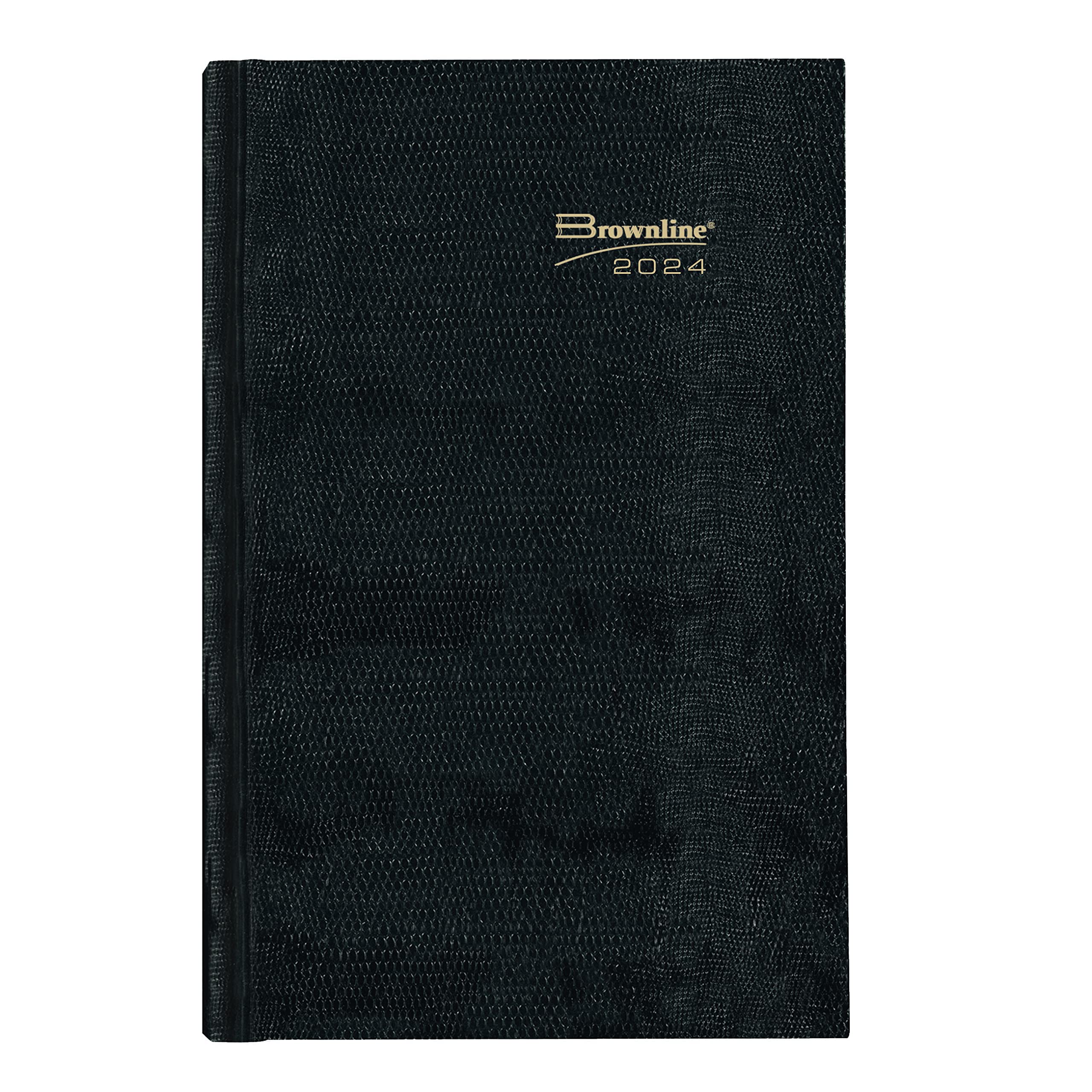 Brownline 2024 Traditional Daily/Monthly Planner, Untimed Journal, 12 Months, January to December, Perfect Binding, 7.5" x 5", Black (CB387.BLK-24)
