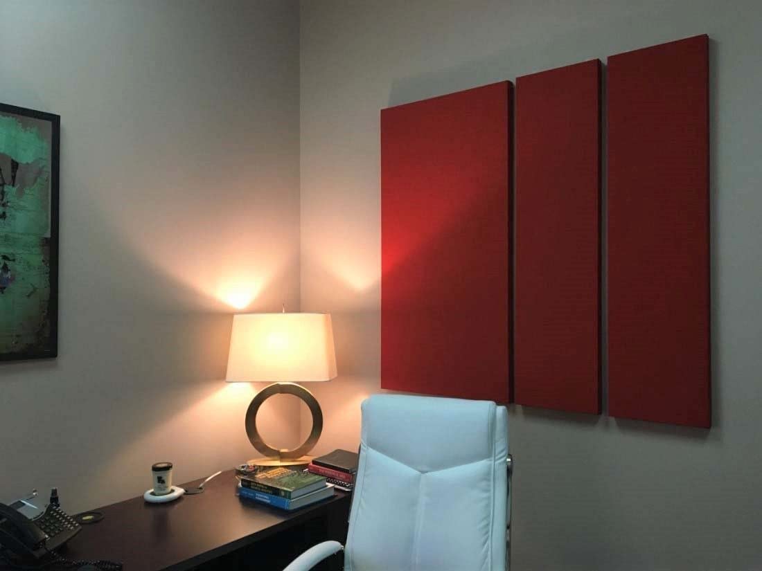 Audimute Fabric Acoustic Panel - Sound Absorption Panel - 1' x 3' x 1.5" - Fabric Wrapped Wall Panel (Geranium)