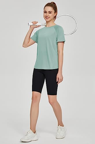 Dragon Fit Lightweight Workout Tops for Women Short Sleeve Crew Neck Yoga Shirts Casual Athletic T-Shirts