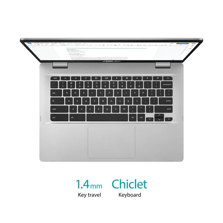 ASUS Flagship Chromebook 14 FHD Student Laptop, Intel Celeron N4020 Up to 2.8GHz, 4GB RAM, 192GB Storage (64GB eMMC+128GB MSD Card), Wi-Fi, Webcam, Bluetooth, Zoom Meeting, 10 Hours Battery, Chrome OS