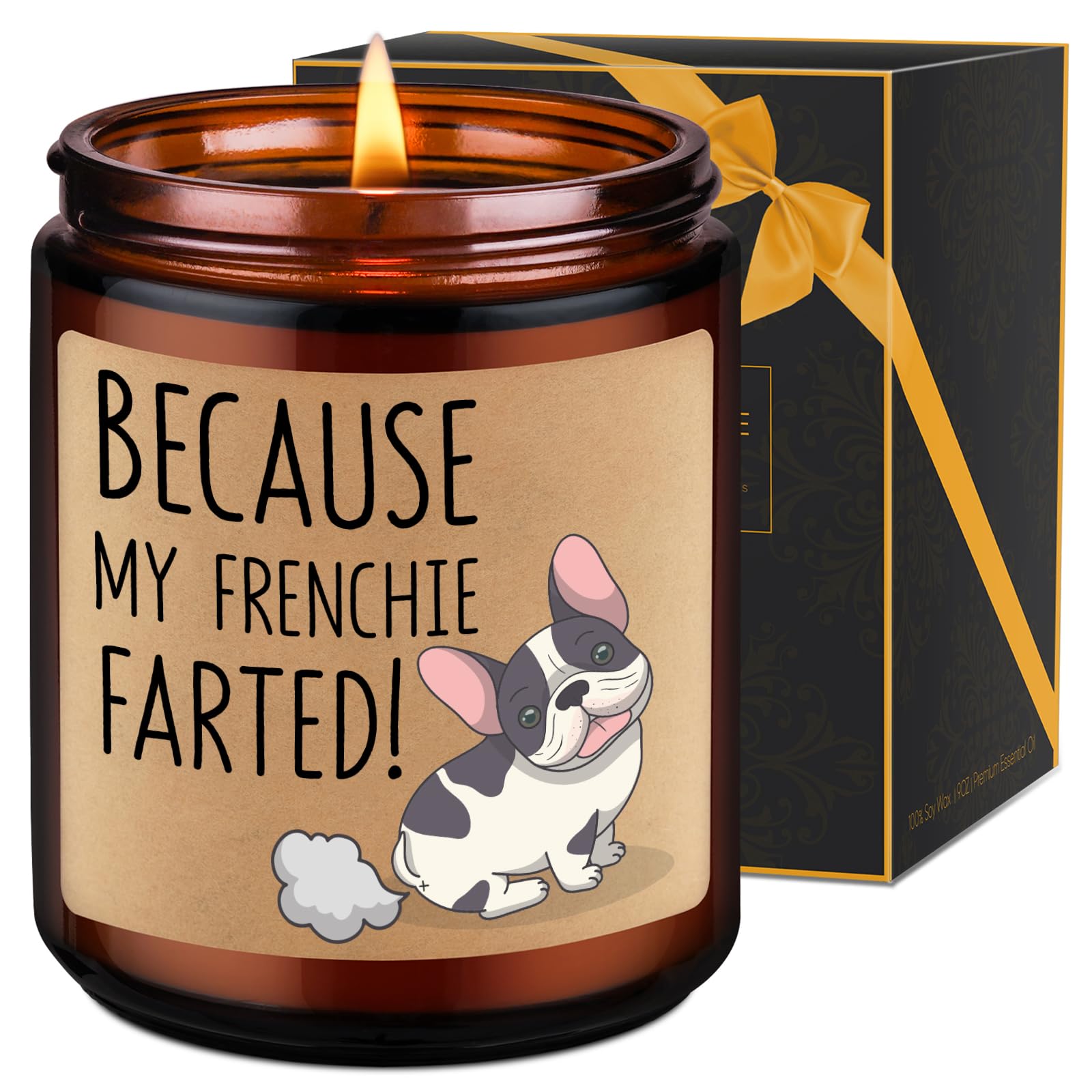 LEADO Candles, Frenchie Gifts for Women, Men - Funny Bulldog Gifts for Frenchie Owners, Frenchie Dad, Frenchie Mom Gifts - Christmas, Birthday Gifts for Frenchie Lovers, Bulldog Lover Gifts