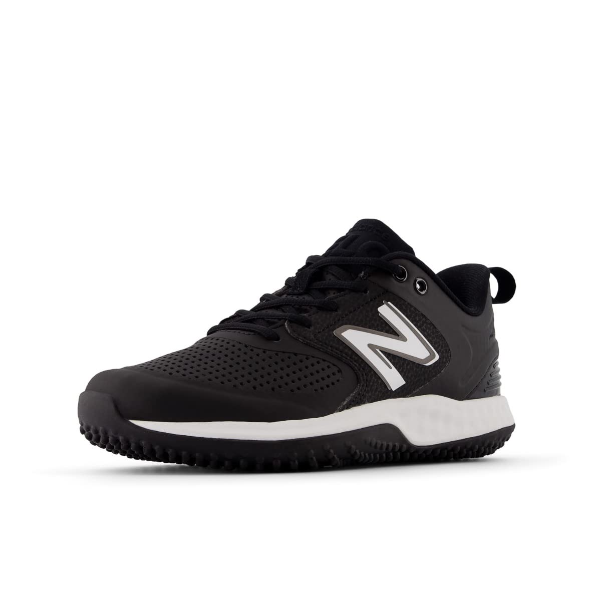 New Balance Women's Fresh Foam Velo V3 Turf-Trainer Softball Shoe, Black/White Synthetic, 8 Wide