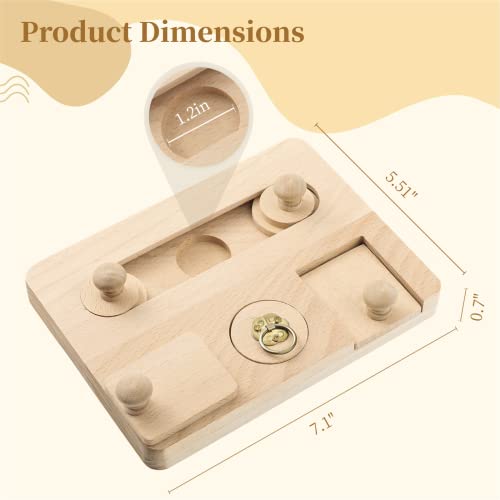 FELISTORY Wooden Foraging Toy for Small Pet - 6 in 1 Interactive Hide Treats Puzzle Snuffle Game, Mental Stimulation Toy for Guinea Pig,Rabbit,Hamster,Hedgehog, Chinchilla, Mouse,Rats,Sugar Gilders