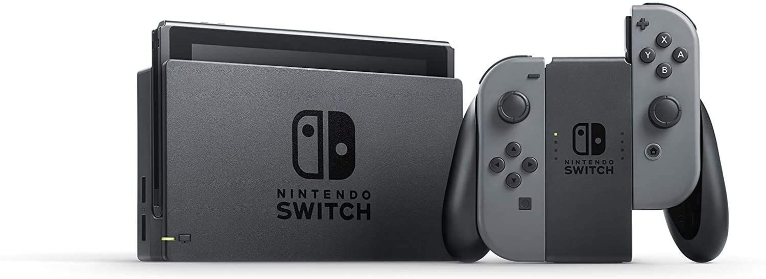 Newest Nintendo Switch Bundle: Gray Joy Con - HAC-001(-01), Super Mario 3D World + Bowser's Fury Game, and Micro SD 128GB