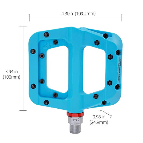 FOOKER MTB Pedals Mountain Bike Pedals 3 Bearing Non-Slip Lightweight Nylon Fiber Bicycle Platform Pedals for BMX MTB 9/16"