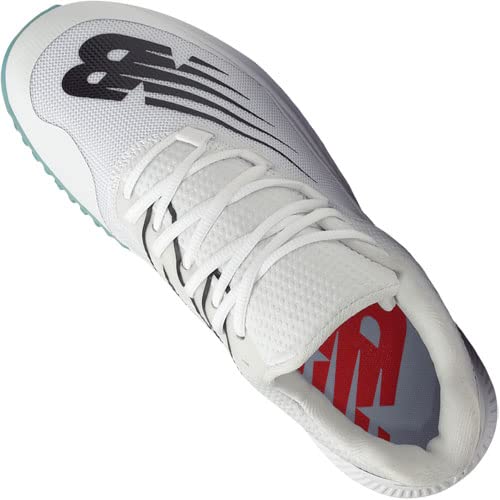 New Balance Men's FuelCell 4040 V6 Turf-Trainer Baseball Shoe, White/Black, 12