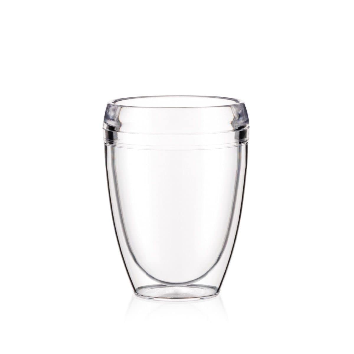 Bodum Pavina Outdoor Shatterproof Double Wall Plastic Tumbler 6-Pack, 12 Ounce, Clear