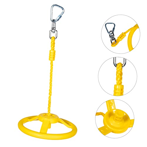 FELTECHELECTR Ninja Wheel Swing for Toddler Fitness Accessories Swing Accessories Heavy Swing Sets for Backyard Steering Wheel Swing Kids Exercise Equipment Exercise Swing Ring Swing Gym Ring