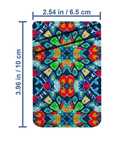 Diascia Pack of 2 - Cellphone Stick on Leather Cardholder ( Ethnic Boho Ornament Pattern Pattern ) ID Credit Card Pouch Wallet Pocket Sleeve