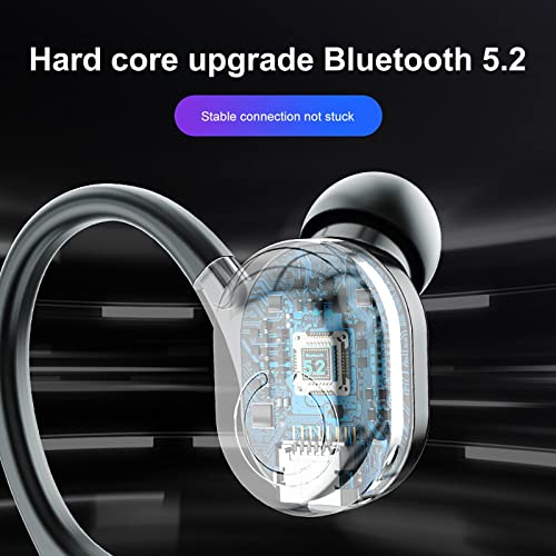 BLUGY Ear Mounted Bluetooth Headset Bluetooth Earhook Headset Wireless Bluetooth 5.2 Ultralight Business Headset with Microphone Suitable for Business Office Driving