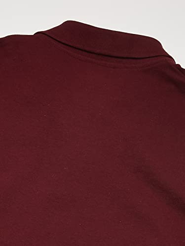 Dickies Men's Short Sleeve Pique Polo, Burgundy, Medium
