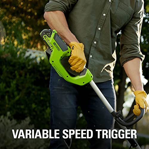 Greenworks 40V 14" Cordless Electric Lawn Mower, Leaf Blower (120 MPH / 500 CFM), String Trimmer, 4.0Ah Battery and Charger