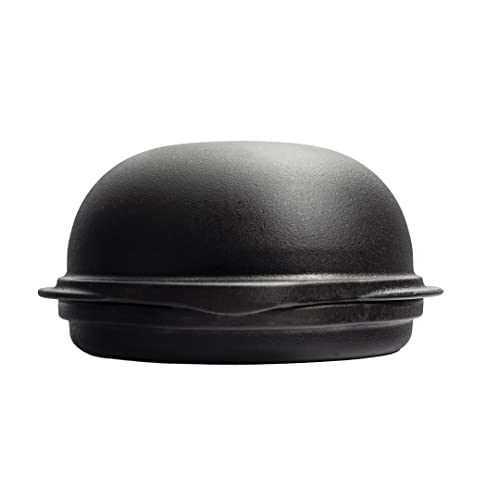 Deli&Co. Baking Pre-Seasoned Cast Iron Bread Pan Multicooker | Bake sourdough bread, grill steaks and cook stews | Seasoned with canola oil with a smooth surface finish