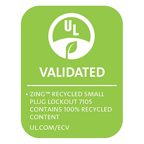 Zing Green Products 6064 USA Made Recycled Plastic Wall Switch Lock Out, 3.5 x 1.5 x 0.25 Inch,Red