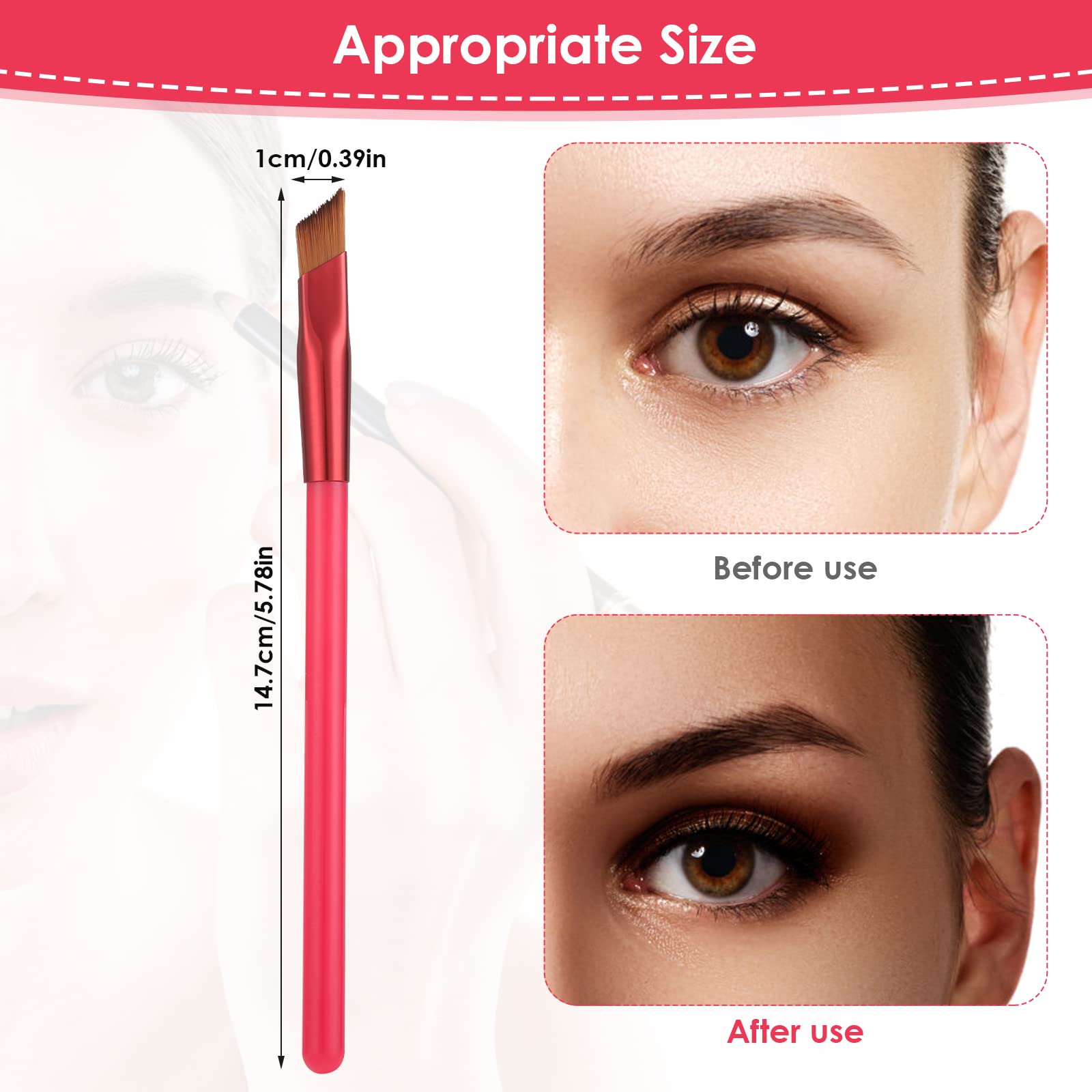 Cobee Multi Function Eyebrow Brush, Professional Eyebrow Brush 4D Hair Stroke Brow Stamp Brush Angled Eyebrow Hairline Brush Three dimensional Concealer Makeup Brush