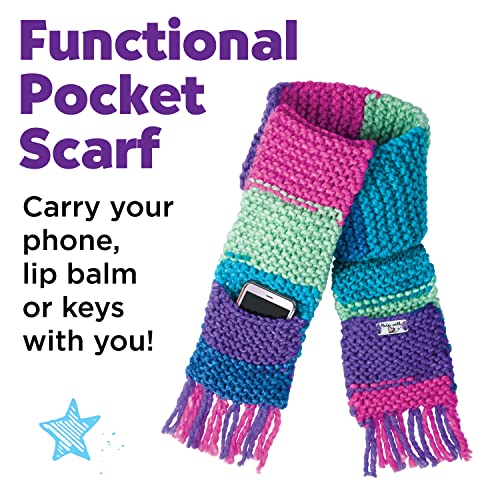 Creativity for Kids Learn to Knit Pocket Scarf - DIY Knitting Kit for Beginners, Kids Craft Kit