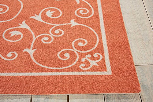 Nourison Home & Garden Indoor/Outdoor Orange 5'3" x 7'5" Area -Rug, Easy -Cleaning, Non Shedding, Bed Room, Living Room, Dining Room, Kitchen, Backyard, Deck, Patio (5x7)