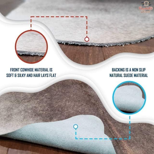 Cowhides Direct Genuine Cowhide Rug - Light Grey Rug for Living Room, Bedroom & More - Authentic Cow Rug (7βx8β Light Grey)