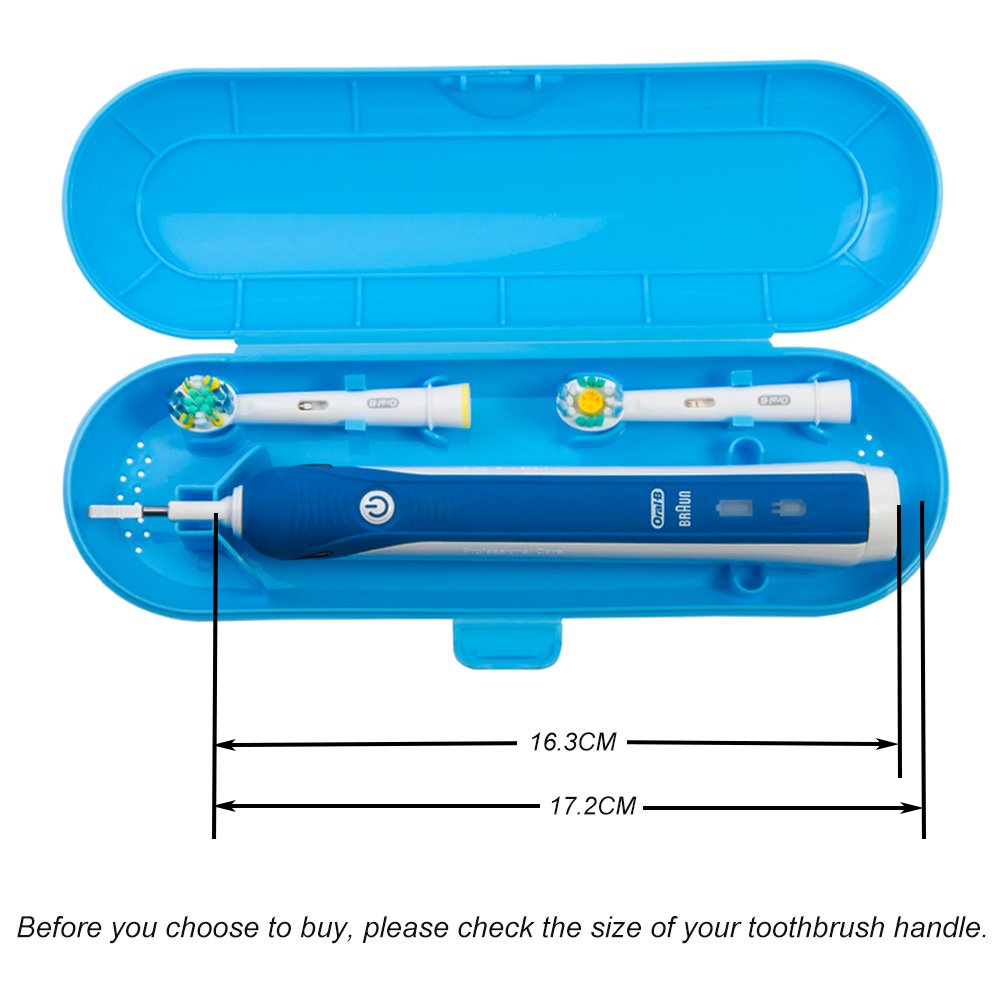 Nincha Portable Replacement Plastic Electric Toothbrush Travel Case for Oral-B Pro Series (Blue)