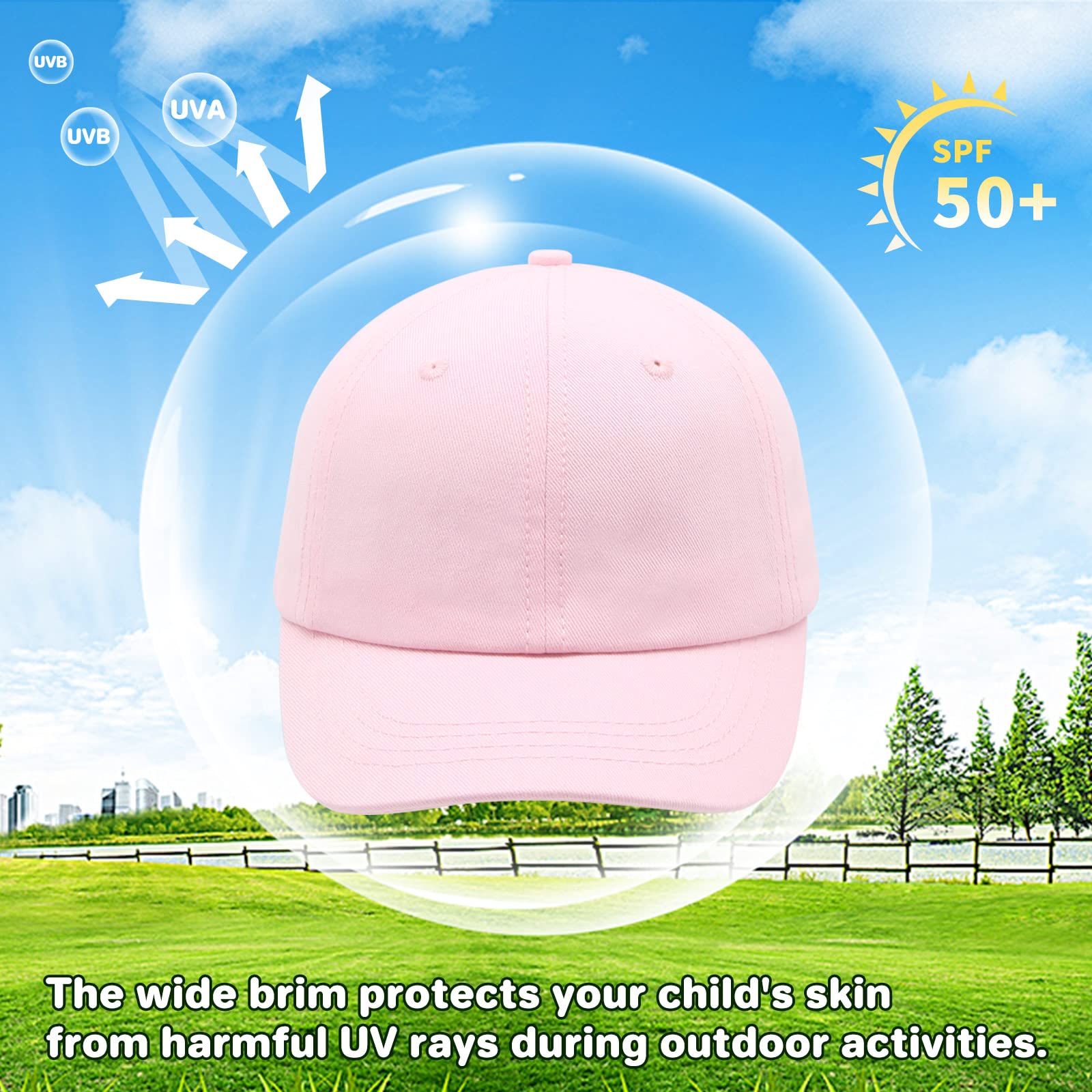Duoyeree Kids Baseball Cap Sun Hat Adjustable Lightweight Soft Summer Beach Play Hat for Toddlers Little Boys Girls
