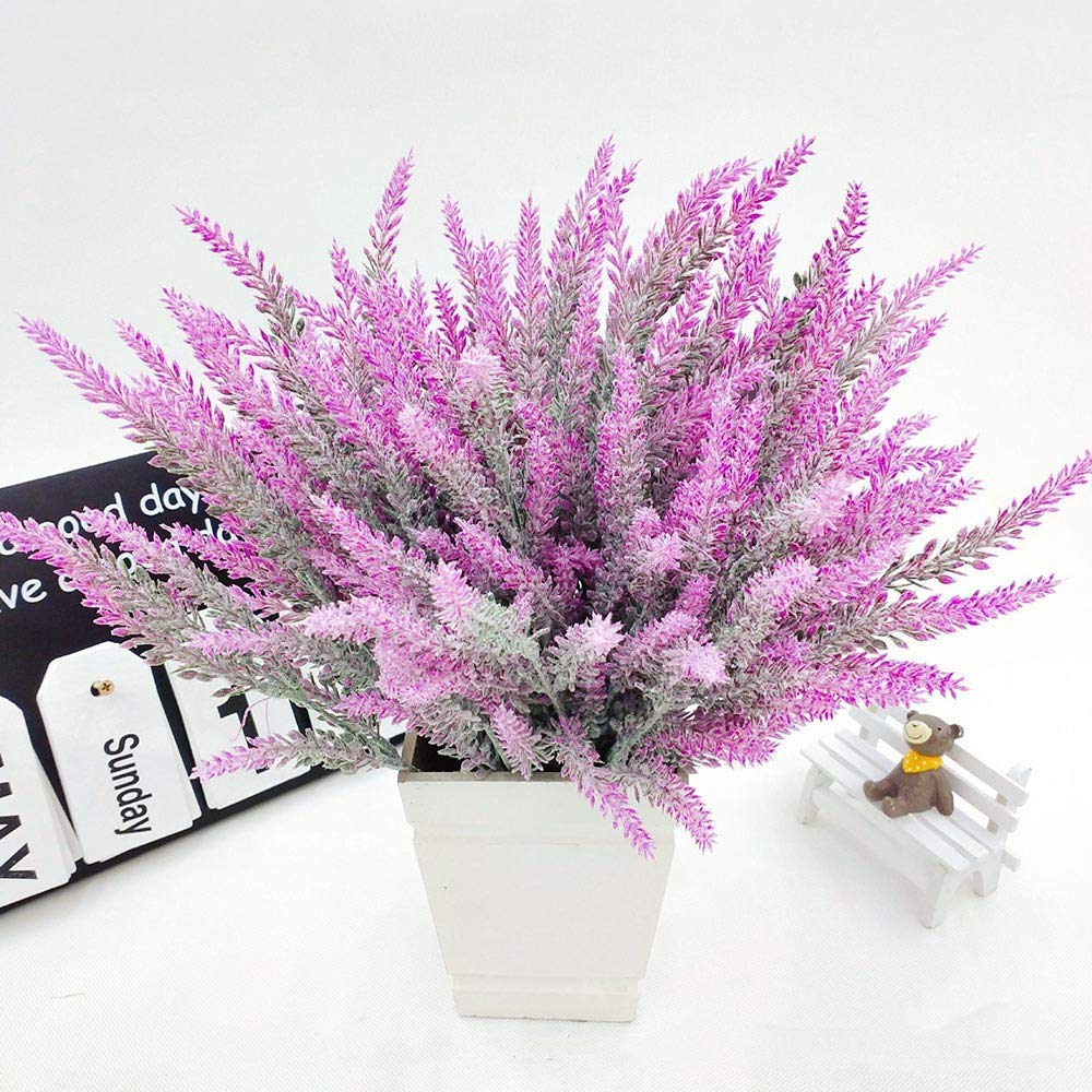 LISENNER 6 Bundles Lavender Bouquet for Wedding Home Office Kitchen Garden Table Indoor Outdoor Decoration(Red)