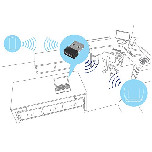 TRENDnet Micro N150 Wireless & Bluetooth 4.0 USB Adapter, Class 1, N150, Up to 150Mbps WiFi N, TBW-108UB Silver