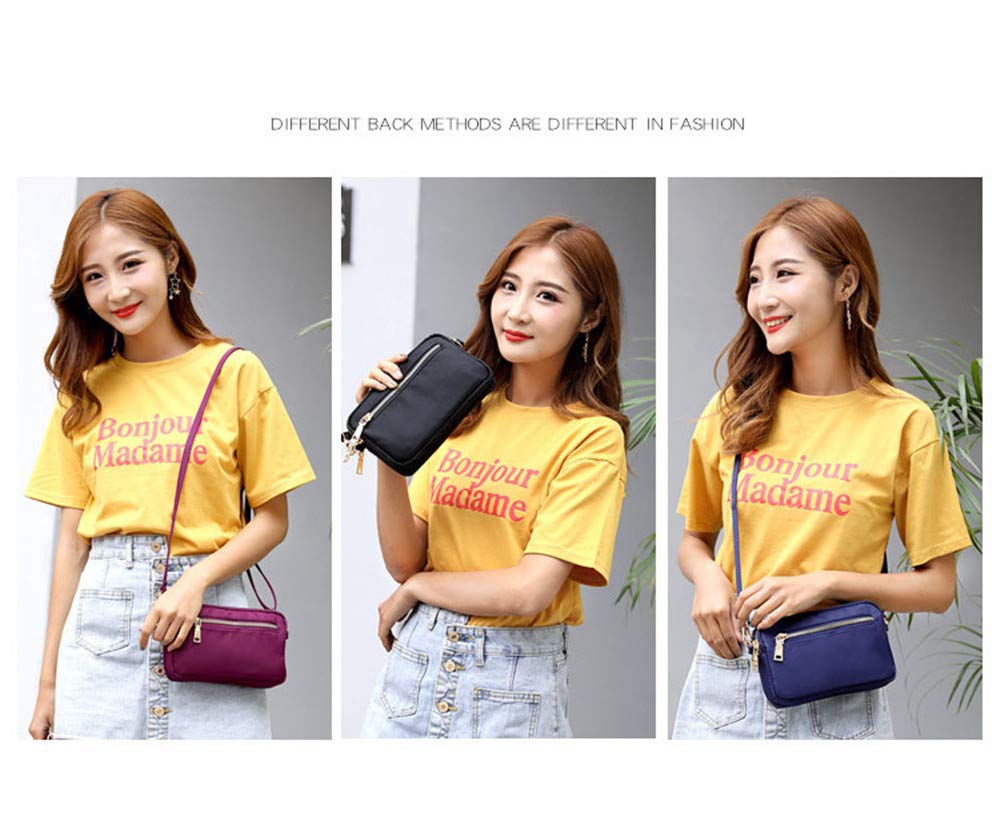 Nylon Small Women Crossover Body Phone Purse Bag Wristlet Clutch Wallet Handbag for Samsung Galaxy S20 Ultra, S20 FE 5G, A11 A21 A51 A71 A10S A20S A21S A20, Note 20 10 9,S10 Lite S10 Plus (Black)