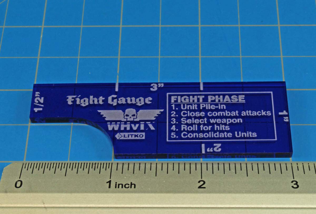 LITKO 3-inch Fight Gauge | Combat | Compatible with Warhammer 40,000 9th Edition (Transluscent Blue)