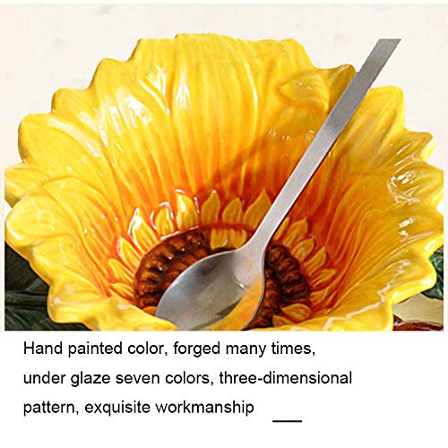 Ceramic Tea Cup with Saucer Matching Spoon Set,Sunflower Enamel Porcelain Mugs Ceramic Coffee Cup Home Decor Porcelain Butterfly Spoon