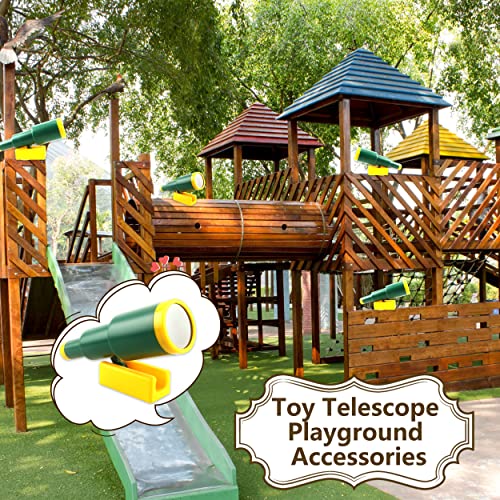 Haconba 2 Pack Swingset Telescope Toy Playground Pirate Telescope Plastic Playset Telescope for Outdoor Playhouse Treehouse Jungle Gym Accessories (Green)