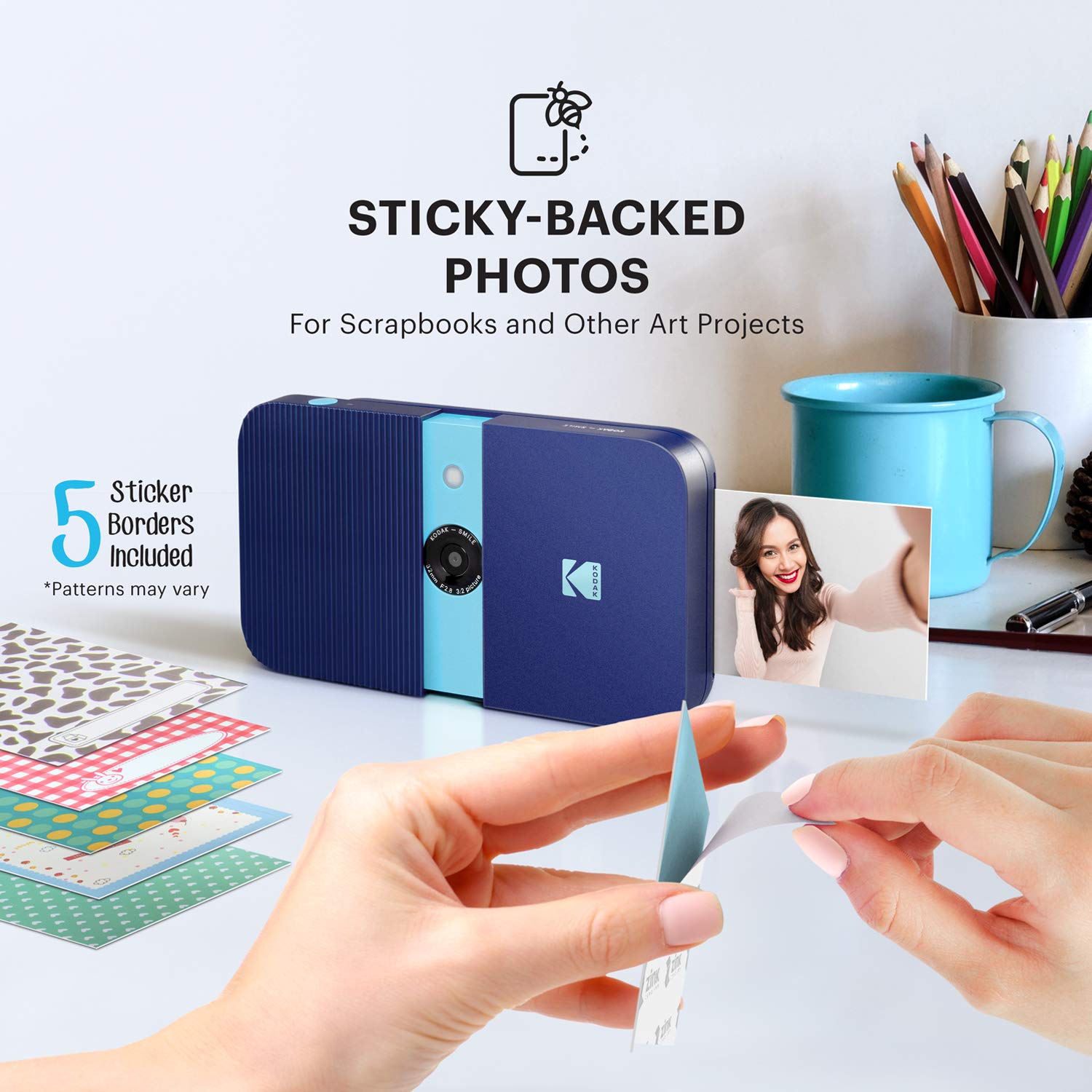 KODAK Smile Instant Print Digital Camera (Black/White) Soft Case Kit