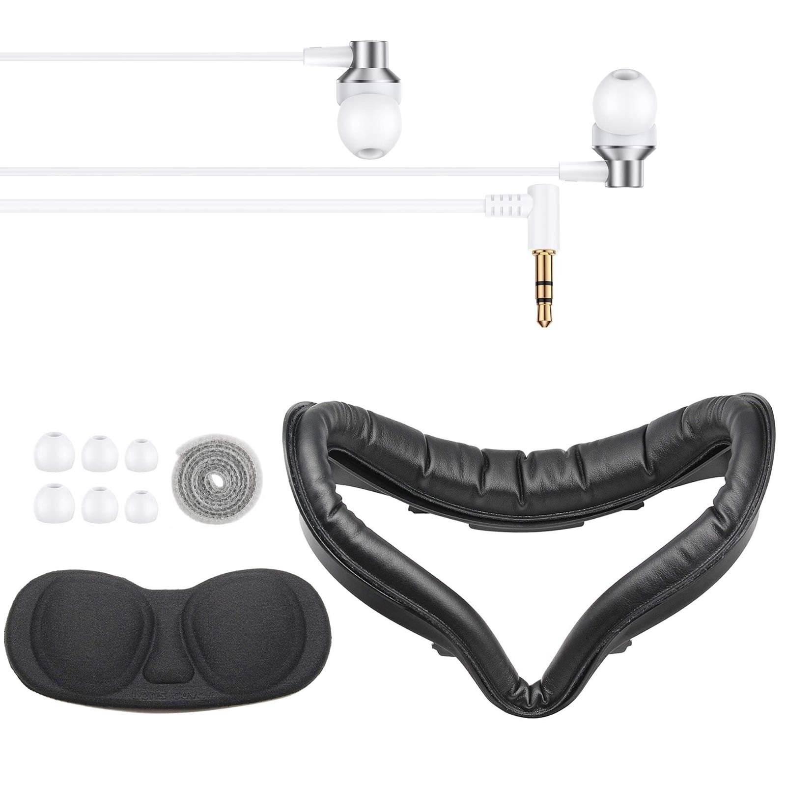 BEJOY VR PU Leather Face Bracket & Protective Lens Cover for Oculus Quest 2, Dust Proof & Anti-Scratch Cover, 3D 360 Degree Surrounding Sounds Gaming Headphones for Oculus 2