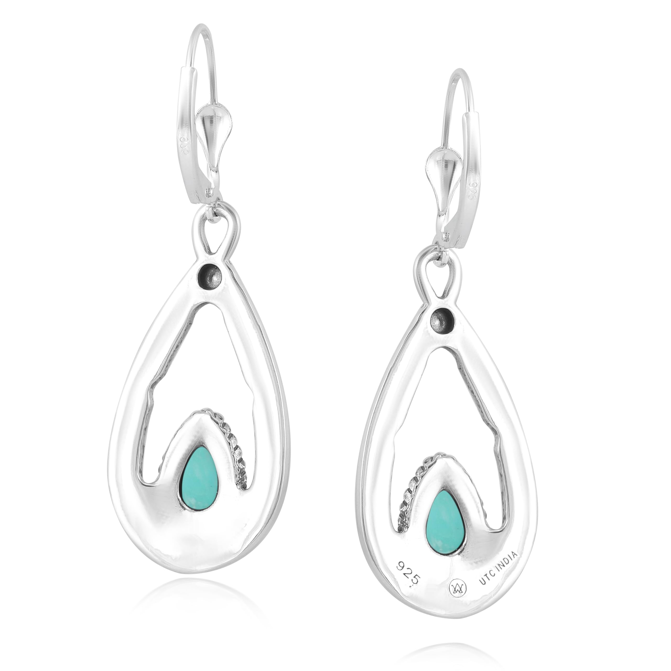 American West Sterling Silver Women's Drop & Dangle Earrings Red Coral Gemstone