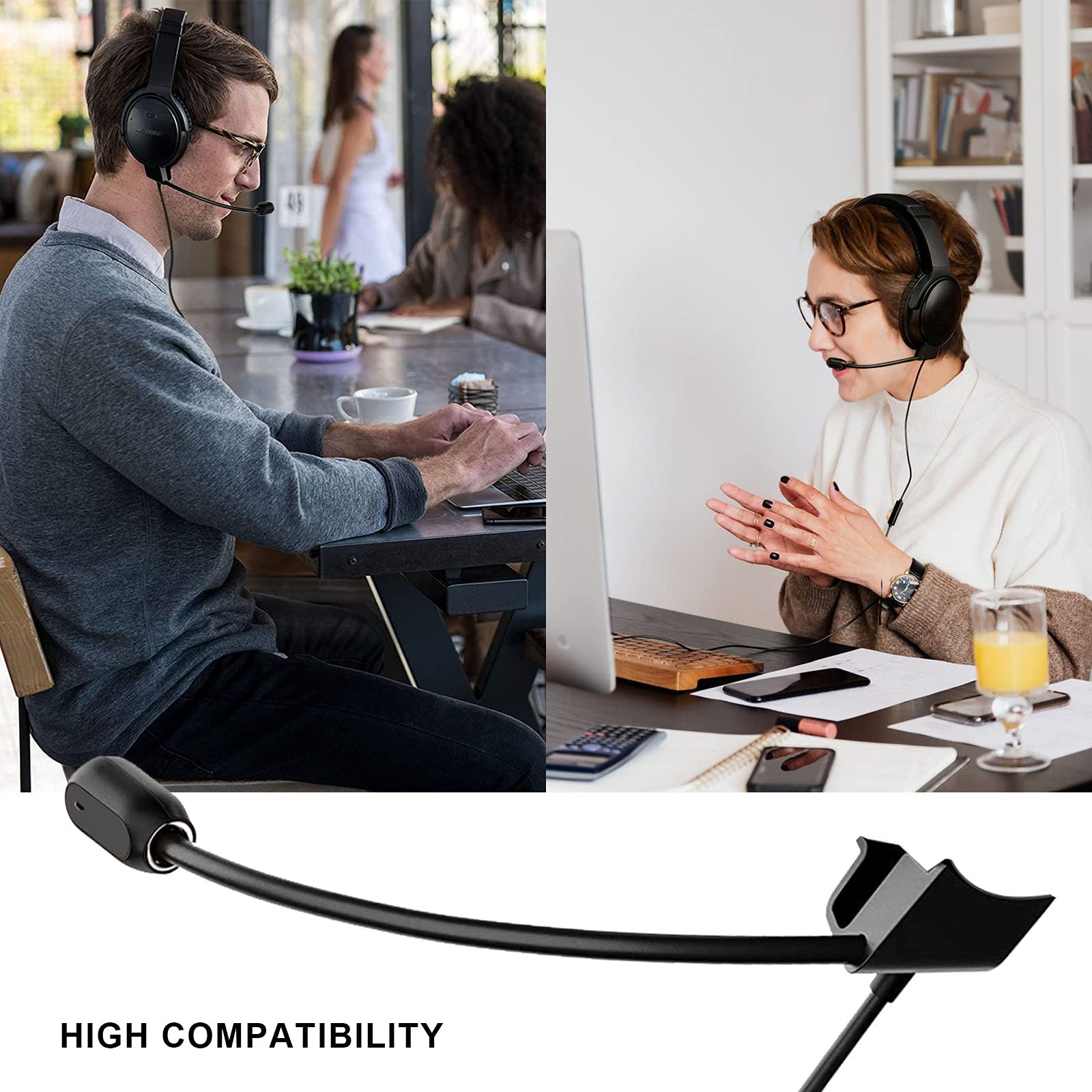 Koffmon QC35II Boom Microphone Cable Upgrade Replacement Cord with Mic Mute Control Auxiliary Cable Compatible with QuietComfort 35&QC35 II Headphones for PS4 Xbox One PS5-4ft