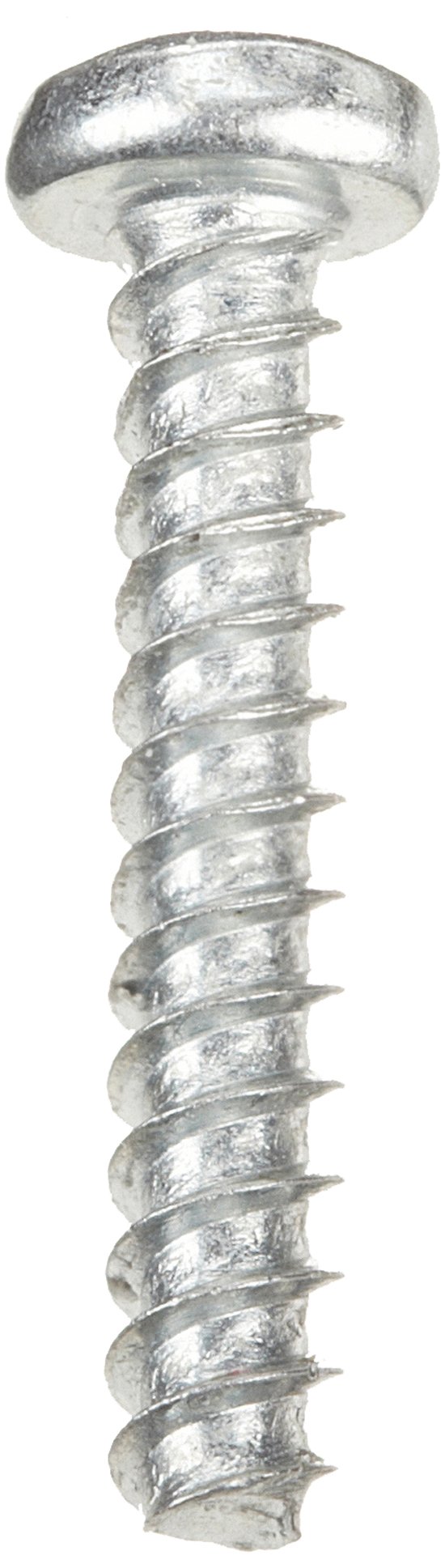 Small Parts 0208LPP Steel Thread Rolling Screw for Plastic, Zinc Plated, Pan Head, Phillips Drive, #2-28 Thread Size, 1/2" Length (Pack of 100)