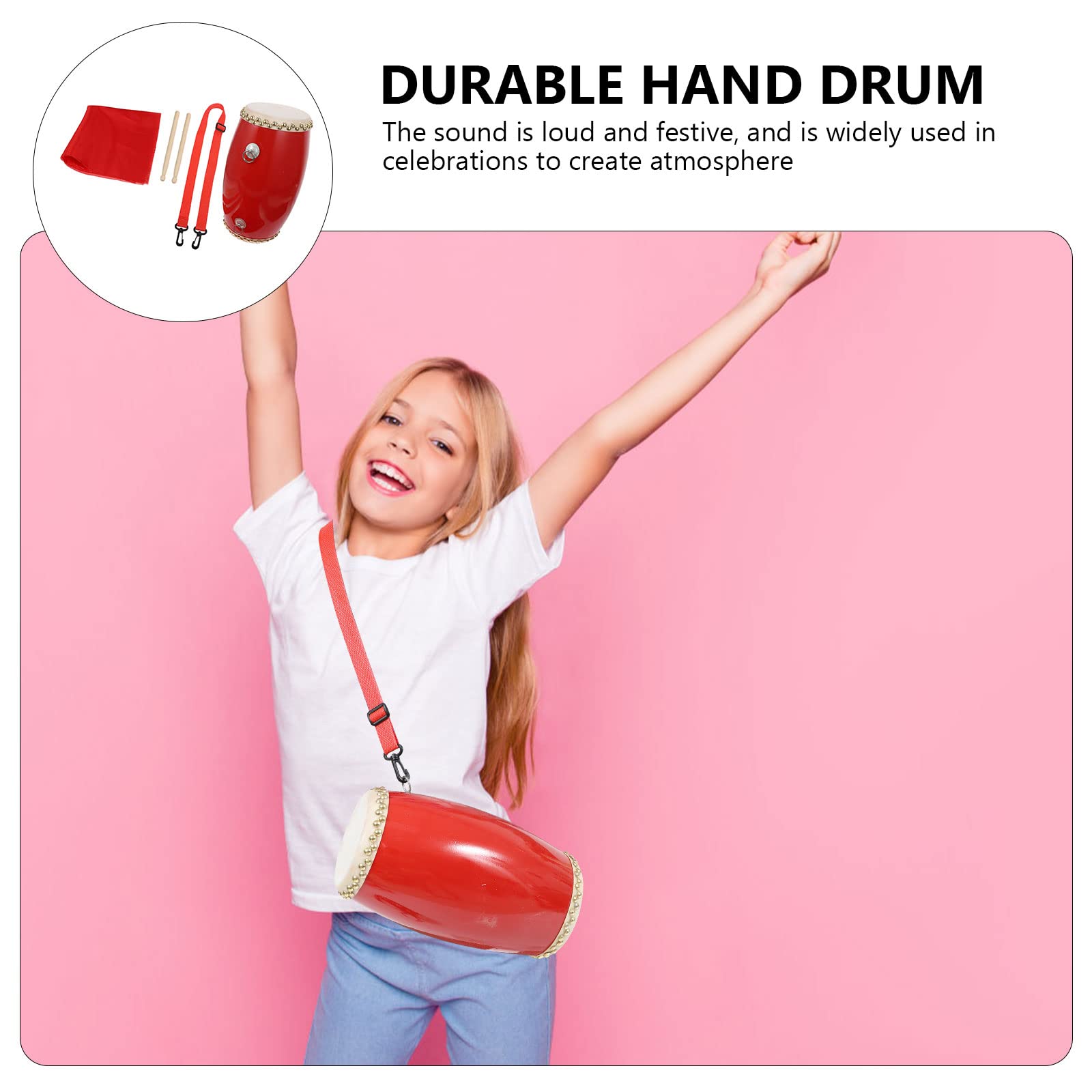 ARTIBETTER 1 Set Traditional Waist Drum Waist Drum Durable Performance Hand Drum