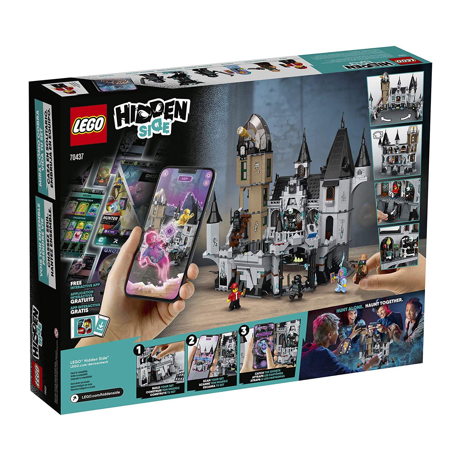 LEGO Hidden Side Mystery Castle 70437 AR Ghost Toy, Castle Model with App-Controlled Ghost Hunting Toy with Jack, Parker, Vaughn, Nehmaar Reem and 2 Shadow-Walker Minifigures (1,035 Pieces)