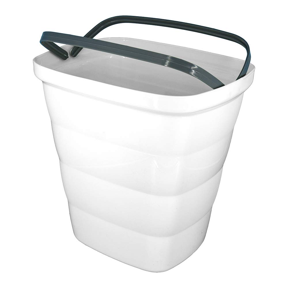 Glad Metro Plastic Waste Bin β 14L, Rectangle with Bag Ring, White